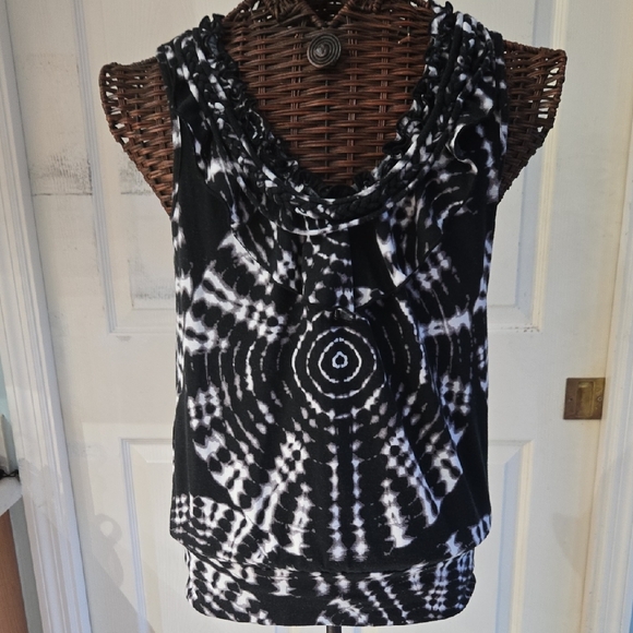 Cato | Tops | Cato Black And White Tiedye Tank Top | Poshmark